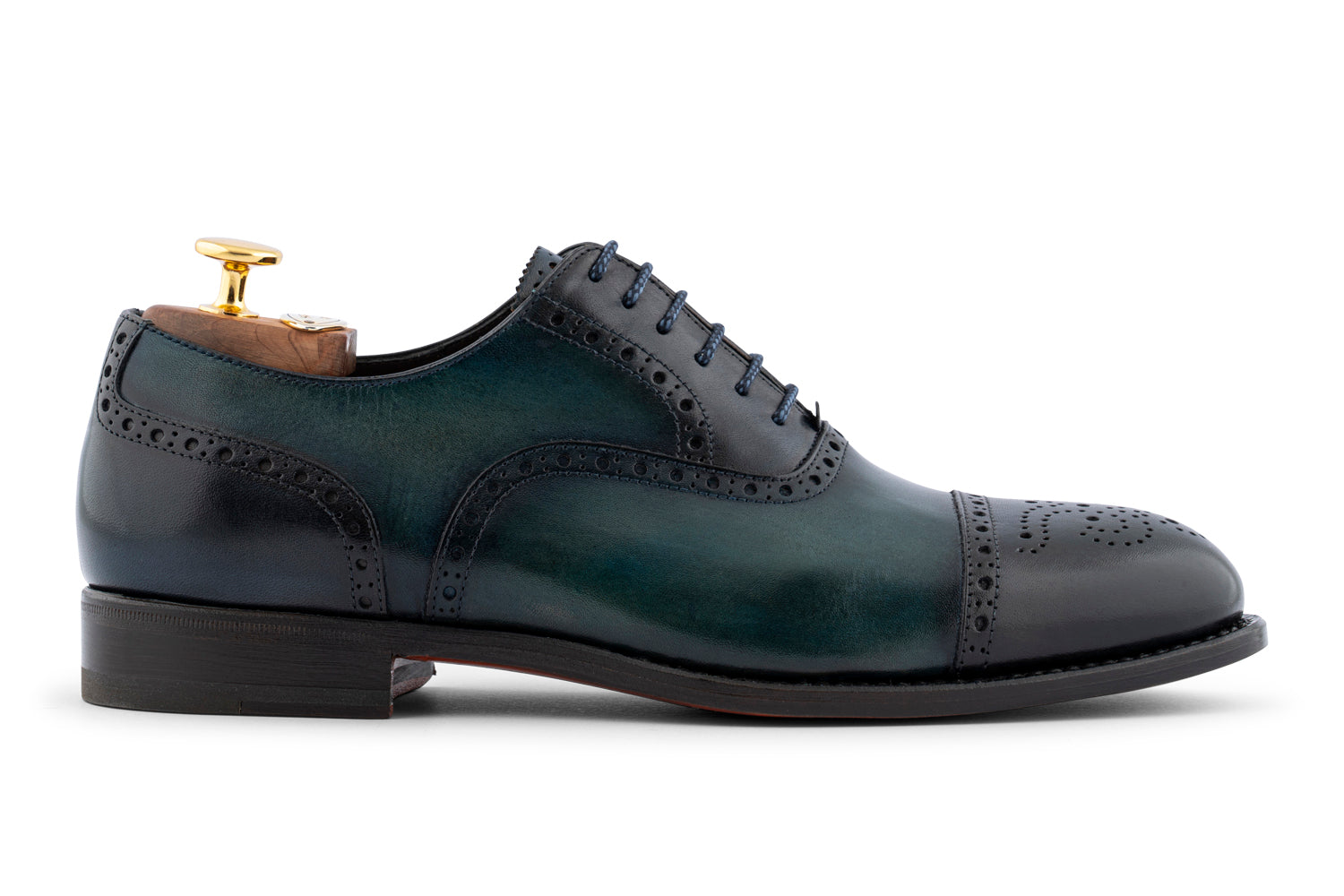 French shaded leather French with brogue details – Harris Shoes 1913